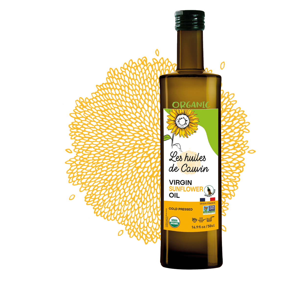 Huile vierge de Tournesol BIO - Export - Huile Cauvin